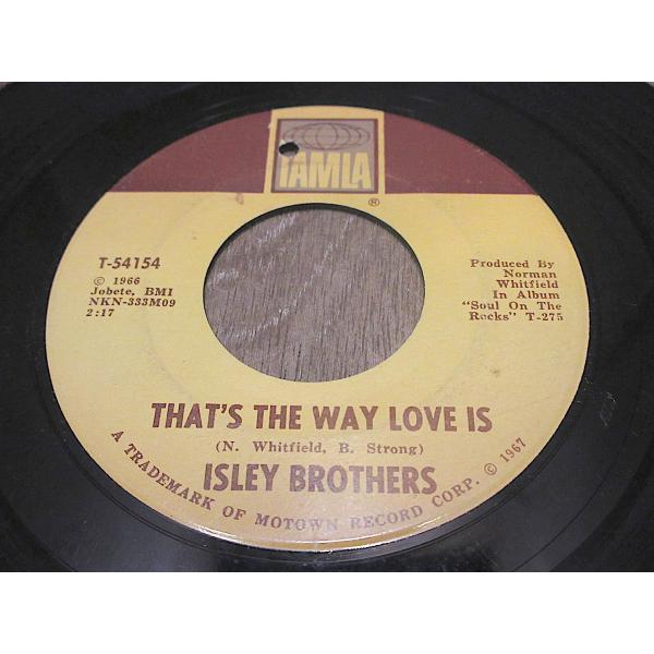 ◆商品名◆ISLEY BROTHERS That's The Way Love Is / One Too Many Heartaches TAMLA T-54154◆状態◆・盤経年によるノイズ、所々にスレ、多少の汚れ・ラベル穴が開けられてい...