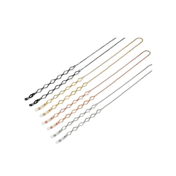 メガネチェーン「ランバスチェーン」ダイア型のチャームがついたエレガントな１本！フォーマルなシーンでもバッチリです！クールに決めるならコレです！見た目に反してとても軽くて全然疲れません！