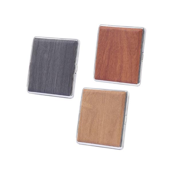 木目調 シガーケースウッドパターンが美しいシガレットケース♪カジュアルでお洒落！カラーも3色から選べます！タバコ以外にも小物入れなど色々使える万能ハードケース！！※内部の縦横サイズは約8.3cm×7.7cm程度になります。