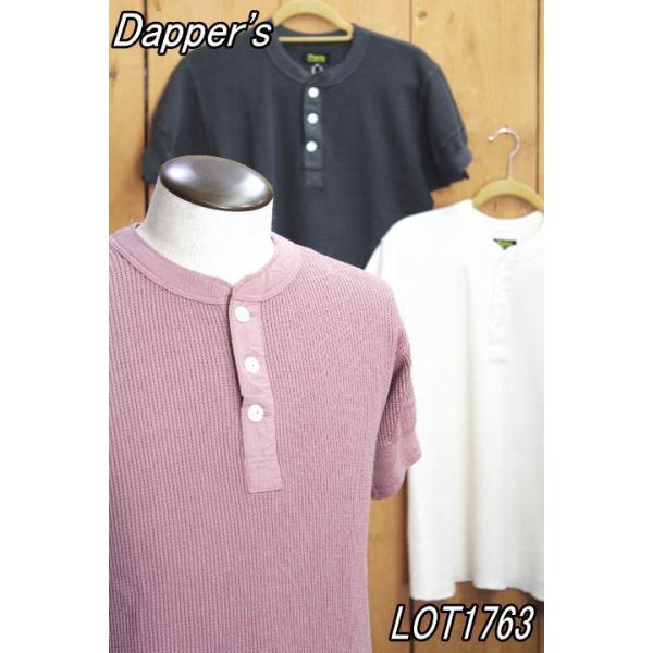 Dapper's  LOT1763Classical Waffle Henley Neck Rib Tee