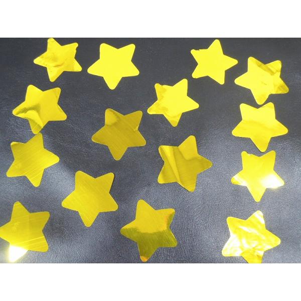 ※写真7枚目の様な不良品一部混ざります、星型はどうしても角か重なり合って折れ曲がりやすくなります。メーカー　株式会社光蔵カラー　ゴールドとシルバーお選び頂けます。素材　PVC製　両面綺麗です(高い素材の紙吹雪です)防炎タイプ　火を付けても炎...