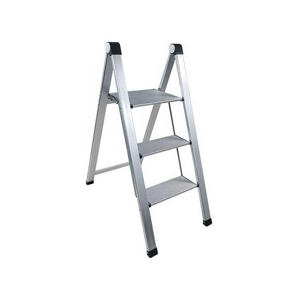 商品名 片面式アルミ踏台 3段タイプ 型式/商品コード PSL-3D/00864534メーカー FLOBAL/フローバル  サイズ 使用時サイズ(mm):幅470x奥行750x高さx970折りたたみサイズ(mm):幅470x奥行60x高さ1...