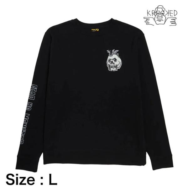 ■商品名　： CROMER FEAR NO MONSTER CREWNECK SWEAT■通常価格： 12,100円（税込）■カラー　： BLACK■サイズ　： L サイズ■商品説明：KROOKEDのクルーネックスウェットです！Lサイズ (...