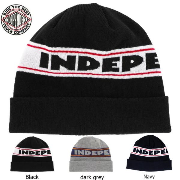 ■商品名：BAR LOGO BEANIE 24SP■定　価：5,940円(税込)■カラー：BLACK,dark grey,NAVY■サイズ：Onesize■商品説明：「INDEPENDENT」から３色のニット帽が販売！100%アクリル生地で...