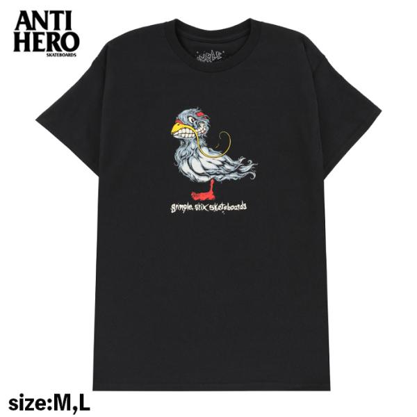■商品名　：GRIMPLE PIGEON S/S T-SHIRT■カラー　：BLACK■サイズ　：M / L サイズ■通常価格：5,500円(税込)■商品説明：M：着丈/約68cm、身幅/約50cm、袖丈/約17cm。L：着丈/約72cm、...