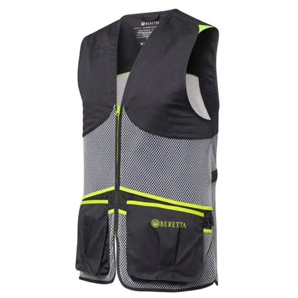 ベレッタ フルメッシュ ベスト（グレー x イエロー）Beretta Full Mesh Shooting Vest - Ebony &amp; Ice Grey