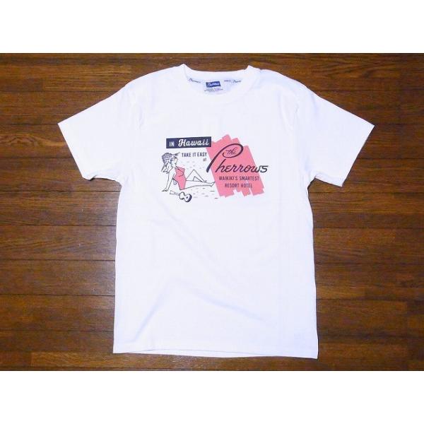 フェローズ(Pherrow's)のTシャツ"21S-PT10"です。素材は綿100％で洗いがかかっています。しっかりとした肉厚のボディでネックリブの内側にはフェローズロゴが描かれたテープが施されています。◆プリント：染み込み＆ラバープリント...
