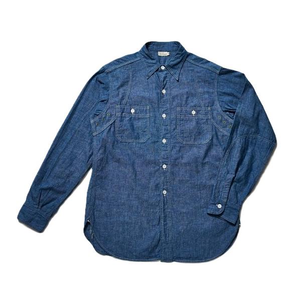 ウエアハウス(WAREHOUSE)のベンチュレーション・トリプルステッチ・長袖シャンブレーシャツ(VENTILATION TRIPLE STITCH CHAMBRAY SHIRTS)"3064"です。巻縫いの3本ステッチ(トリプルステッチ)...