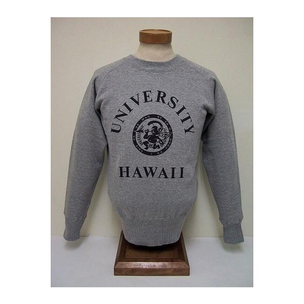 ダブルワークス(DUBBLE WORKS)の2006新作スウェット"HAWAII/85002"です。綿100％で洗いがかかっていて、柔らかく、USED感があり、着心地良く仕上がっています。特徴としては、丸胴ボディー、フリーダムスリーブ、針抜...