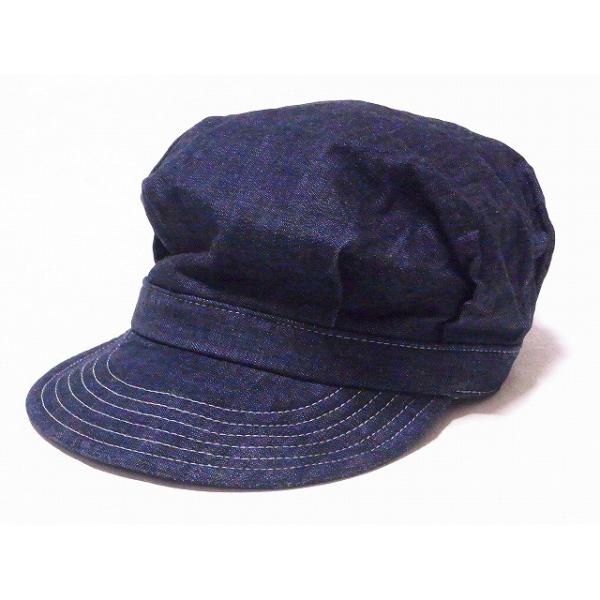 ドライボーンズ(Dry Bones)の10オンス・デニムワークキャップ(10oz Denim Work Cap)"DCS-272"です。10oz.デニム生地を使用したワークキャップ。後部に施されたリブテンション(ゴム)により、程よいフィット...