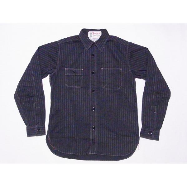 東洋エンタープライズからシュガーケーン(SUGAR CANE)、FICTION ROMANCE(フィクションロマンス)のブラックウォバッシュストライプ長袖ワークシャツ(BLACK WABASH STRIPE L/S WORK SHIRT)"...