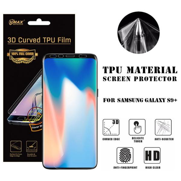 ● 高品質のGalaxy S9+用液晶保護フィルム特価でご提供！！● Galaxy S9+は、前面ガラスのフチが滑らかに湾曲し、湾曲した部分にはフィルムを貼れないので、通常のPETフィルムの横幅が、液晶表示面よりも小さくなっている製品が多い...