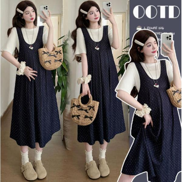 新品未使用送料無料◆2026新品◆セット内容：上着+スカート◆カラー：写真参照◆サイズ：cm（写真参照）妊娠中から産後まで長く着用できる、ゆったりとしたシルエットのギャザーワンピースです。お腹周りが広く設計されており、妊娠中から産後まで長く...