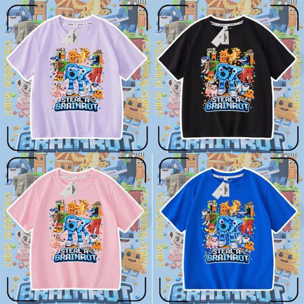 新品未使用送料無料 2026新品 Steal a Brainrot  子供服 半袖Tシャツ 男の子 女の子 子ども服 小学生 誕生日用品 家族服ー 感謝祭の日 子供へのギフト スマスギフトトップス100-160 S-3XL◆カラー：写真参照...