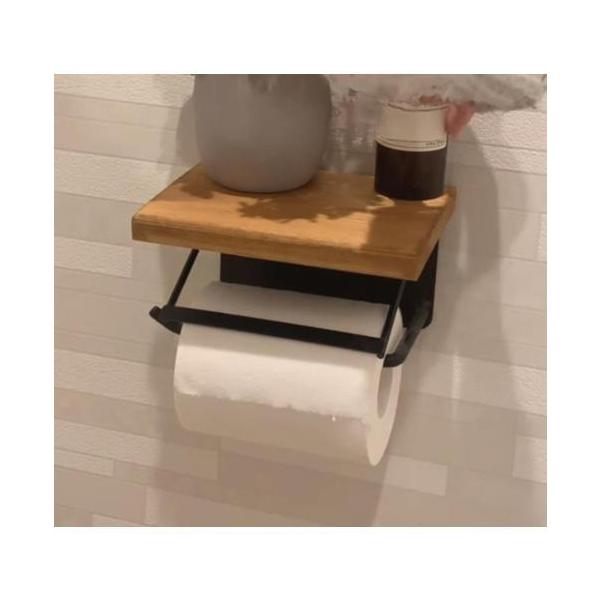トイレットペーパーホルダー シングルタイプ 連 天板付き 天然木 パイン材 耐荷重kg 飾り棚 おしゃれ モダン 北欧 アンティーク トイレ 収納