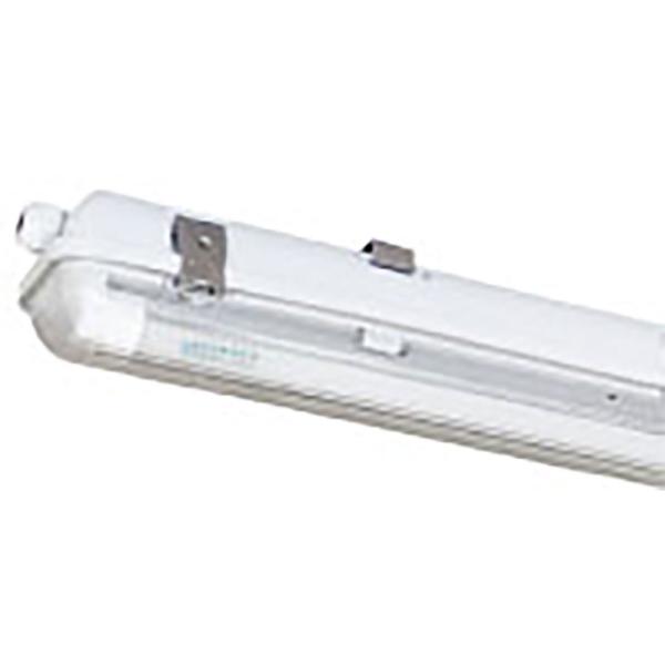 【仕 様】 ・幅：1265mm/奥行：90mm/高さ：88mm ・質量：1.5kg ・本体:白 ・反射板:白 ・カバー:透明（スリッド加工） ・口金：G13 ・給電方式：両側給電 ・AC100V/200V対応 ・電源端子台付き ・電源内蔵型...