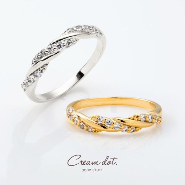 アーバンな印象を与えてくれるデザインの、ねじりビジューリングは、さりげない主役としての ワンポイント使いも、重ね付けも楽しめるデイリーアイテムです。ちょっとした贈り物にもどうぞ。■サイズリング幅：0.2〜0.3cm※サイズガイド　【9号】1...