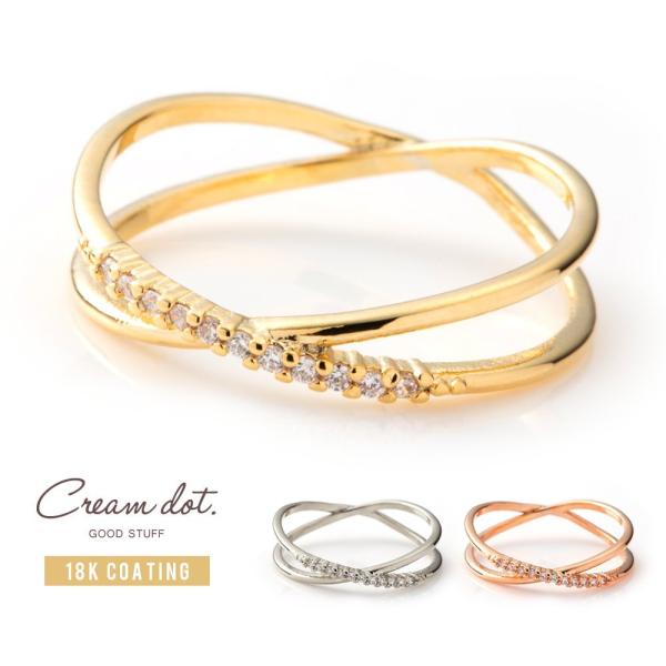 ビジューが手元で繊細にきらめくクロスデザインのリング。シーンを選ばないシンプルなフォルムで幅広いコーデに活躍してくれそう。華奢で優美なシルエットが品の良い女性らしさを演出してくれます。■サイズリング幅 0.1cm〜0.5cmリングサイズ5号...