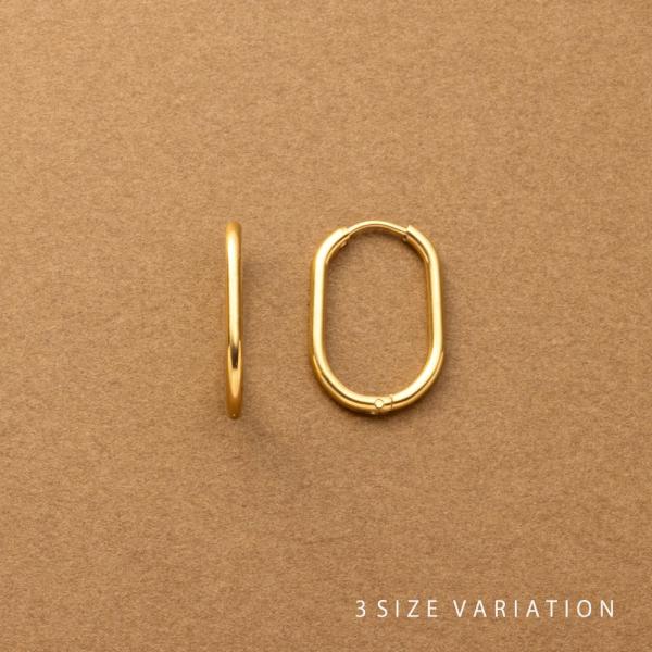 オーバル型のシンプルで身につけやすいステンレス製のキャッチレスピアス。サイズと色が選べる豊富なバリエーションと、トレンドに左右されないデザインは、シーンを選ばず使える優秀アイテムです◎錆びにくいステンレス製でデイリーに活躍しそう。■サイズモ...