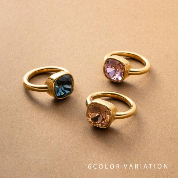 カラーストーンがキラキラと煌き、身につけているだけで気分華やぐデザインリング。コーデに映える鮮やかなカラーがトレンド感ある手元を演出◎錆びにくく傷に強いステンレス製で、デイリーに活躍してくれます。長時間の着用も安心の低アレルギー素材です。■...