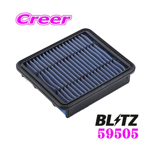 【純正品番17801-46080/17801-46090対応品】・BLITZのサスパワーエアフィルターLM、59505です。・SUS POWERコアタイプで実績の高い、特殊乾式繊維＆ステンレスの特殊二層構造を採用した、純正交換タイプのエアフ...