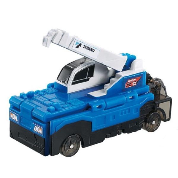 「商品情報」説明クレーン車からVG (ブーブガーディアン) オリジナルデザインの特殊車両に変身! 変身後はレーザーが出現、別売りの「VooV (ブーブ) パトロール合体!! ブーブガーディアンロボ」と合体あそびが可能。「主な仕様」