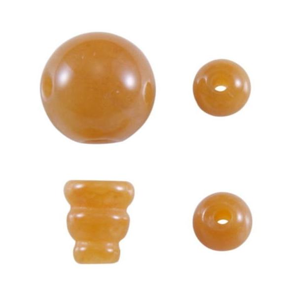 天然石で作られた、親玉・ボサ・二天玉のセットです。ハンドメイドでの数珠・念珠の製作にご使用ください。親玉はお釈迦様または阿弥陀様、ボサは菩薩様、二天玉は守り神になります。黄玉,おうたま。【素材】親玉　黄玉 12mmボサ玉　黄玉 8mm×6m...