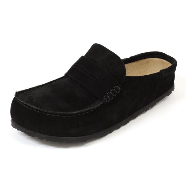 ■モデル紹介　-1030795　Naples Wrapped-ビルケンシュトックのハーフクロッグ「ネープルス」です。足幅は「レギュラー」になります。ステッチでアクセントを効かせたモカシンスタイルが特徴です。ソールにはショックをしっかりと吸収...