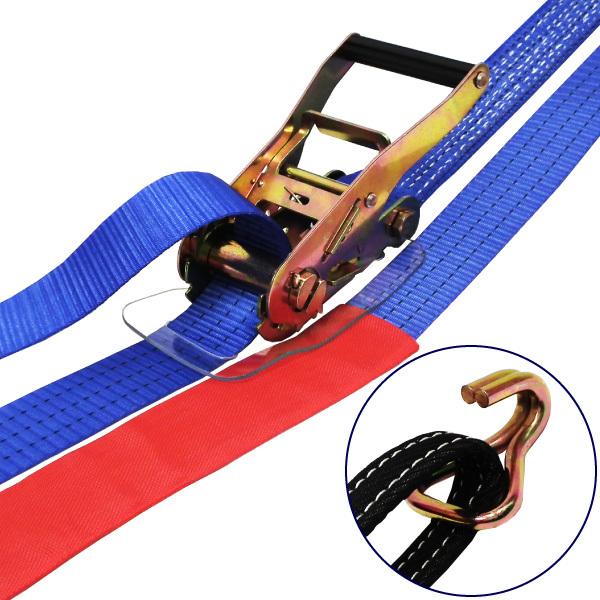 ラチェットバックル式Iフック/カギフックのラッシングベルト、握り易いバックルと柔軟強度な繊維ベルトで荷に優しく簡単安全に荷締め作業ができます。 トラックの荷物運搬に大人気の「FREAKラッシングベルト LBA50EJ1500 シリーズ」使用...