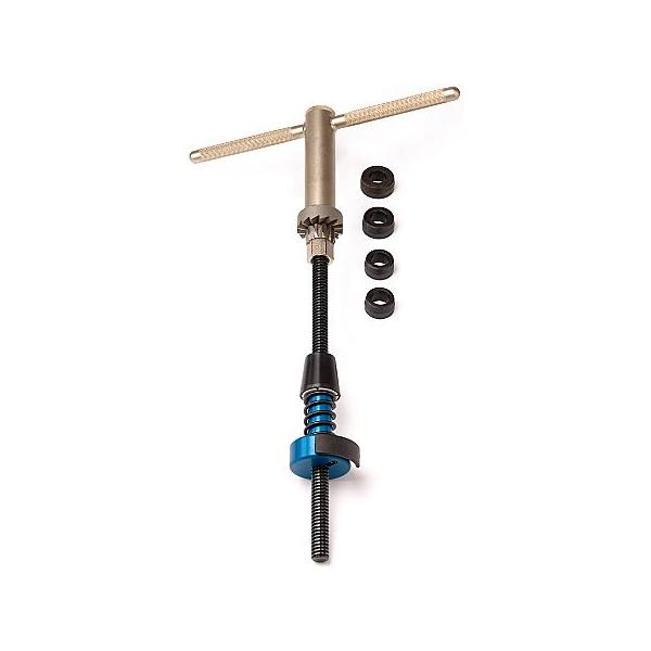 ヘッドセットのベアリングカップの寸法に合わせ、ヘッドチューブの内径を広げたり、ヘッドチューブに対し垂直な面出しを行うための専用工具です。別売のカッターを使用することでインテグラルヘッドなどの様々なヘッドセットに対応が可能です。