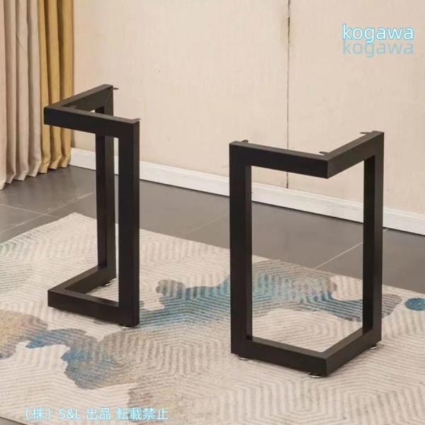 2枚テーブル脚ハイタイプDIYアイアンレッグ調整ネジDIY座卓用椅子用脚会議テーブルスタンドデスク脚メタル机の足(Color:ブラック