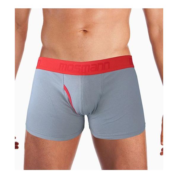 MOSMANN BASIC GRAY BOXER BRIEF (前開き） S/XL