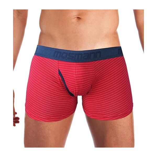 MOSMANN M-SERIES Stripe Print Boxer Brief RED （前開き） S/XL