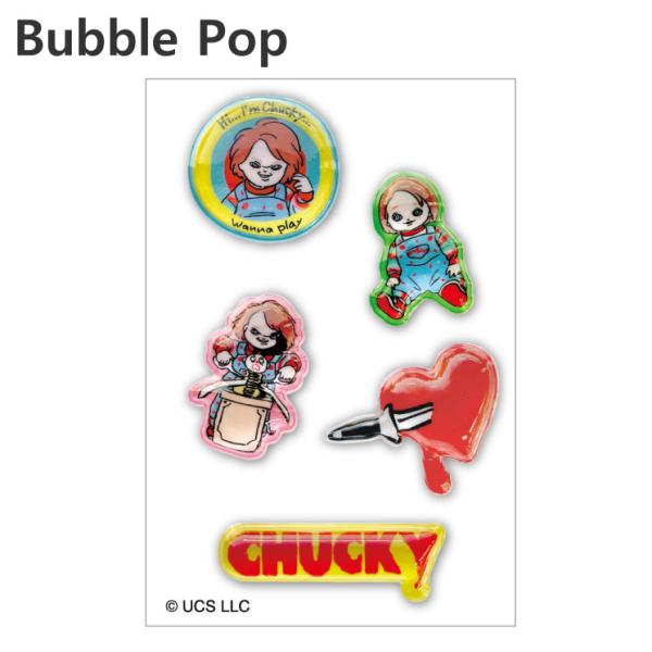 【商品】bubble pop【種類】CHUCKY【特徴】ツヤっと立体のデコレーションステッカーです。スマートフォンケース、ノートパソコンなどに貼って簡単カスタマイズ！※本品は強粘着のステッカーですので、機器本体ではなくケースに貼ることを推奨...