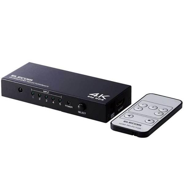 4K60Hz(18Gbps)、HDCP2.2対応により4KモデルのHDMIポート不足を解消できるHDMI切替器です。 専用ACアダプター付属により安定した動作を実現、また付属のリモコンにより離れた場所からの入力切替操作が可能です。 放熱効率...