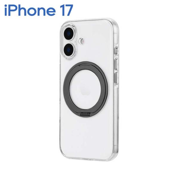 【対応機種】iPhone17【デザイン・カラー・種類】クリア/ブラック【商品説明】360度回転しスタンド利用できるMagSafeアクセサリ用マグネットリング搭載/長期間使用しても黄変しない全面ポリカーボネート設計で美しさ長持ち/厚みがあり衝...