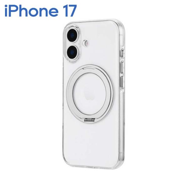【対応機種】iPhone17【デザイン・カラー・種類】クリア/シルバー【商品説明】360度回転しスタンド利用できるMagSafeアクセサリ用マグネットリング搭載/長期間使用しても黄変しない全面ポリカーボネート設計で美しさ長持ち/厚みがあり衝...