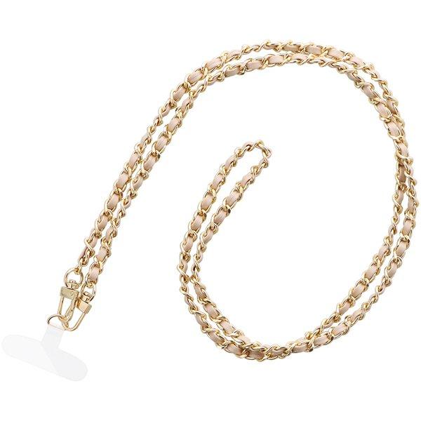 対応:スマートフォン(汎用)種類:ストラップ説明:端末やケースを選ばず装着できる多機能ショルダーストラップ/付属の挟み込みシートで、ケースにストラップホールが無くても装着可能/首や肩の負担になりにくい軽量チェーンを使用/レザーを編み込んだ大...