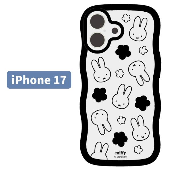 【商品】iPhone17対応 うねうねフレームケース【種類】ミッフィー【特徴】裏面を覆うiPhone17対応プロテクトジャケットです。背面・側面全体にTPU素材を用いた、ハイブリットタイプのケースです。キズを防ぎ、軽微な振動や衝撃から端末を...