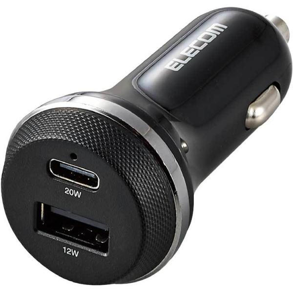 USB Power Delivery規格に準拠したUSB Type-C(TM)(USB-C(TM))ポートとUSB-Aポートを搭載し、合計最大出力32Wでスマートフォンなど2台を車で充電できる車載充電器。■対応機種：USB Type-C(T...
