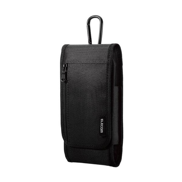 ベルトループ、ショルダーベルトループ、カラビナフックを装備。必要に応じて3つの装着方法を選べるマルチサイズ対応スマートフォン用キャリングポーチ。■ケース外寸：幅約97mm×奥行約38mm×高さ約180mm ※カラビナ含まず ■参考収納寸法：...