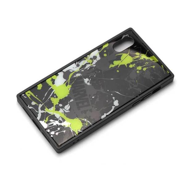 対応:iPhone XS/Xデザイン:スプラッシュロゴ／ブラック説明:「PG-DCS614BK」は、『MARVEL』ロゴのスプラッシュデザインがクールなiPhone XS/X用 ガラスハイブリッドケースです。ガラスの光沢とTPUの一体感が美...