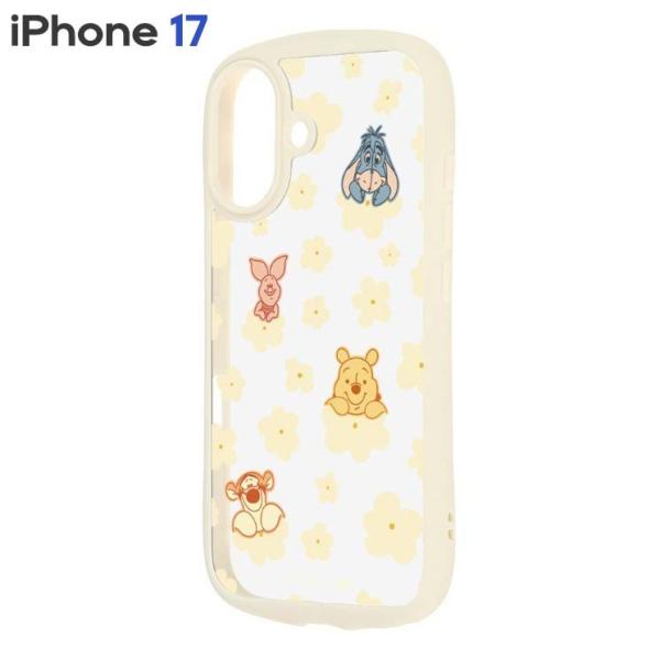 【対応機種】iPhone 17【デザイン・カラー・種類】プーさんと仲間達_花柄2【商品説明】衝撃に強い安心感を兼ね備えたハイブリッドケース。背面には傷に強いポリカーボネート、側面には厚みのあるTPU素材を使用し、高いフィット感と耐衝撃性を実...