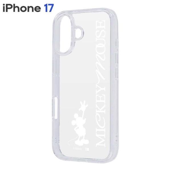 【対応機種】iPhone 17【デザイン・カラー・種類】ミッキーマウス _シルエット_W【商品説明】デザインが楽しめる透明感のあるハイブリッドケース。背面には傷に強いポリカーボネート素材を使用し、側面には柔軟なTPU素材を採用。軽さと持ちや...