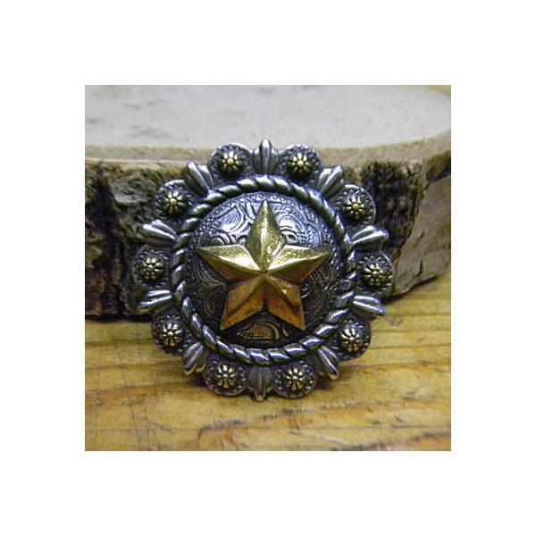 ウエスタンコンチョスター　【Tandy社】スタイル　星　/スター/ピューター合金/アメリカン/レザークラフト材料に