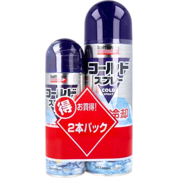 battlewin バトルウィン コールドスプレー 瞬間冷却 スポーツ用 冷却スプレー ニチバン 220mL+480mL 2本パック