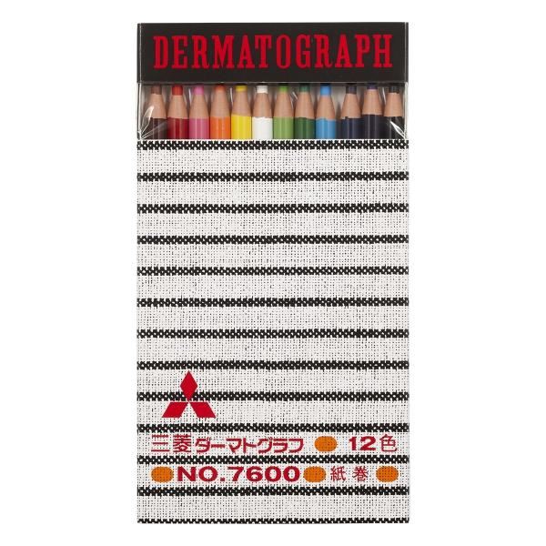 ≪商品スペック≫○商品名:油性ダーマトグラフ　12色セット○軸型:丸○JAN:4902778973240○本数:12本○小売価格（税別）:1440円≪商品特長≫ガラス、金属、プラスチックなどに自由に描ける特殊芯を使っています。