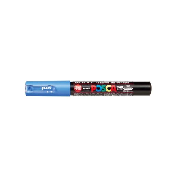 ≪商品スペック≫○商品名:ポスカ（POSCA)○品番:PC1M.48      ○機能:極細 水性マーカー○小売価格:250円○JAN:4902778202838○インク色:スカイブルー○軸径φ×厚さ×全長:15.3mm×18.5mm×12...