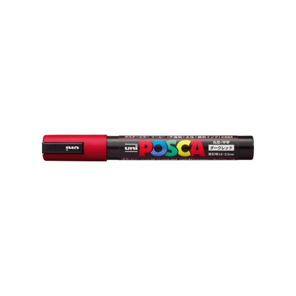 ≪商品スペック≫○商品名:ポスカ（POSCA)○品番:PC5M.14      ○機能:中字丸芯 水性マーカー○小売価格:250円○JAN:4902778208199○インク色:ダークレッド○軸径φ×厚さ×全長:18mm×18mm×142m...