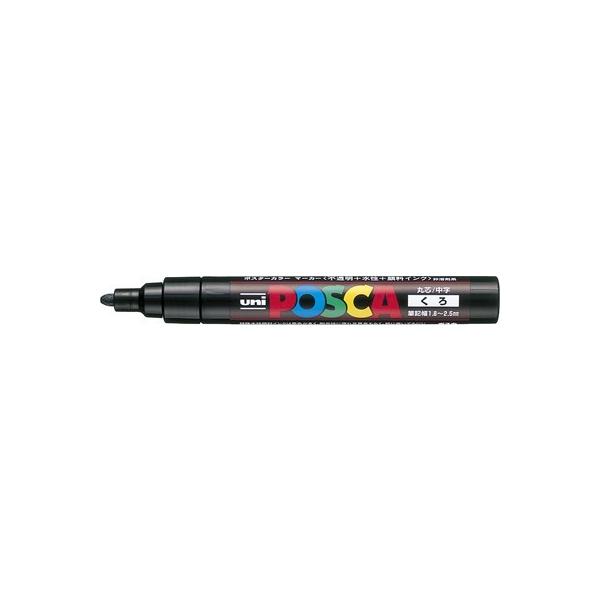 ≪商品スペック≫○商品名:ポスカ（POSCA)○品番:PC5M.24      ○機能:中字丸芯 水性マーカー○小売価格:250円○JAN:4902778147740○インク色:黒○軸径φ×厚さ×全長:18mm×18mm×142mm○重量:...